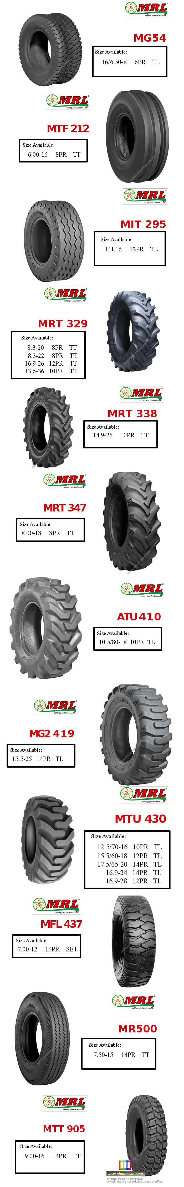 MRL India Tires - Shallow tread design reduces rolling resistance for ...
