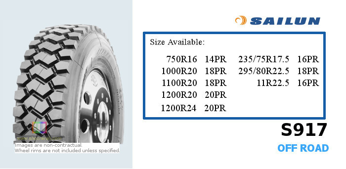 10.00R20 1000R20 RIB & LUG truck tube type TT radial tires - Sailun